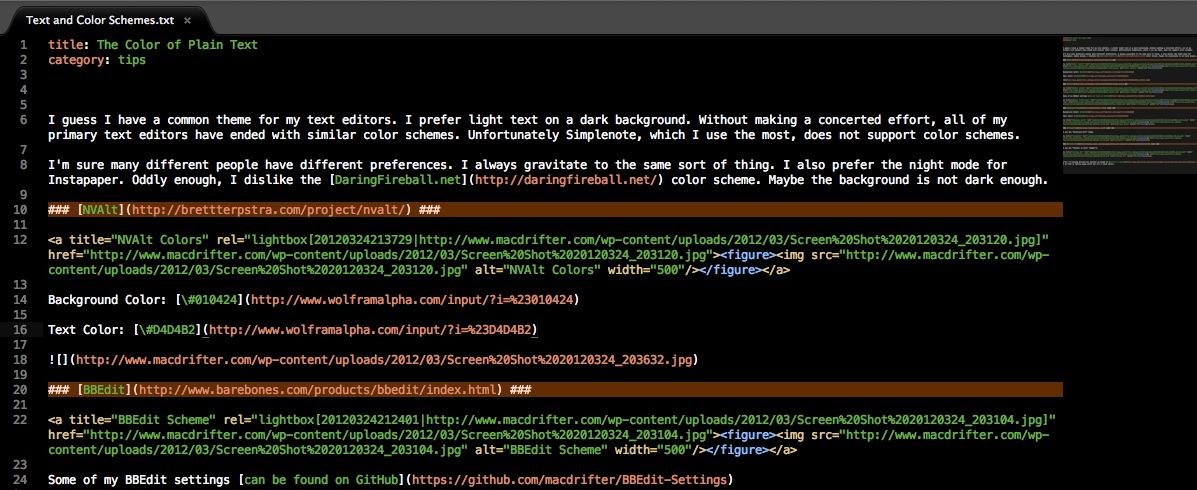 The Color of Plain Text - Macdrifter